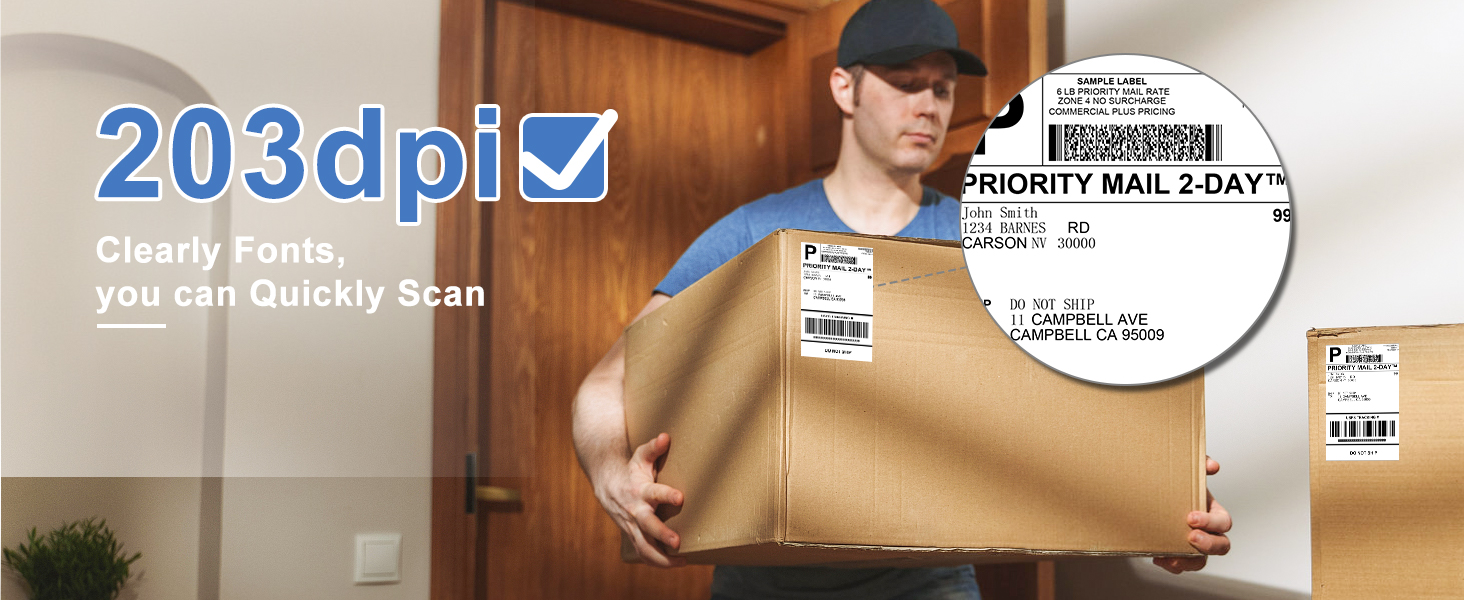 DRPDA Bluetooth Thermal Printer A6 Barcode Shipping Label Consignment ...