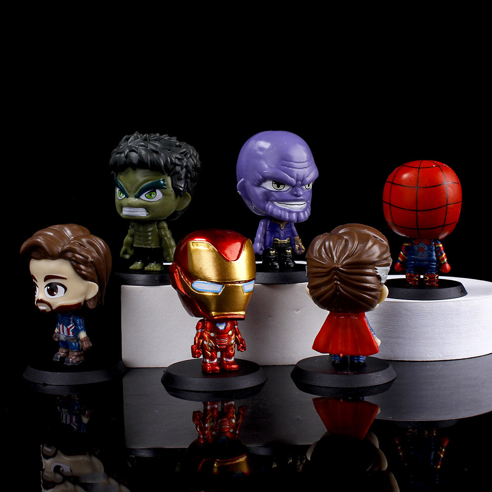 6Pcs/Set 7cm Disney Marvel The Avengers Cartoon Anime Figure Spider-Man ...