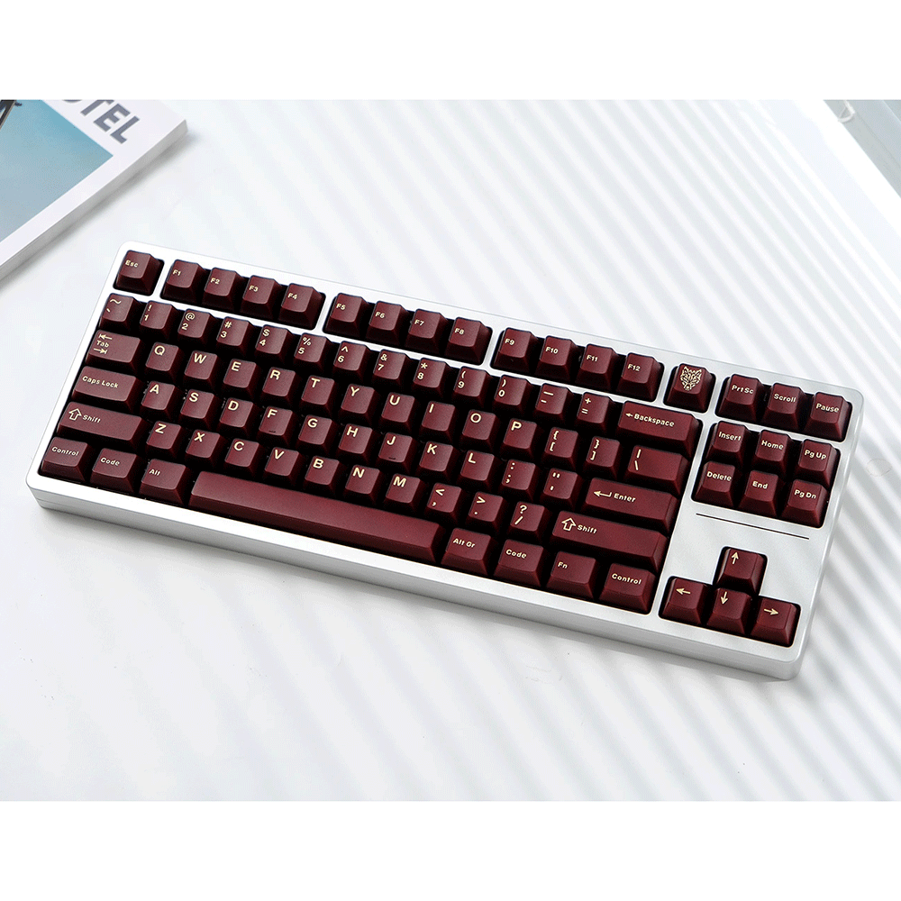 Pyga wine red keycaps cherry profile No pad area Doubleshot ABS ...