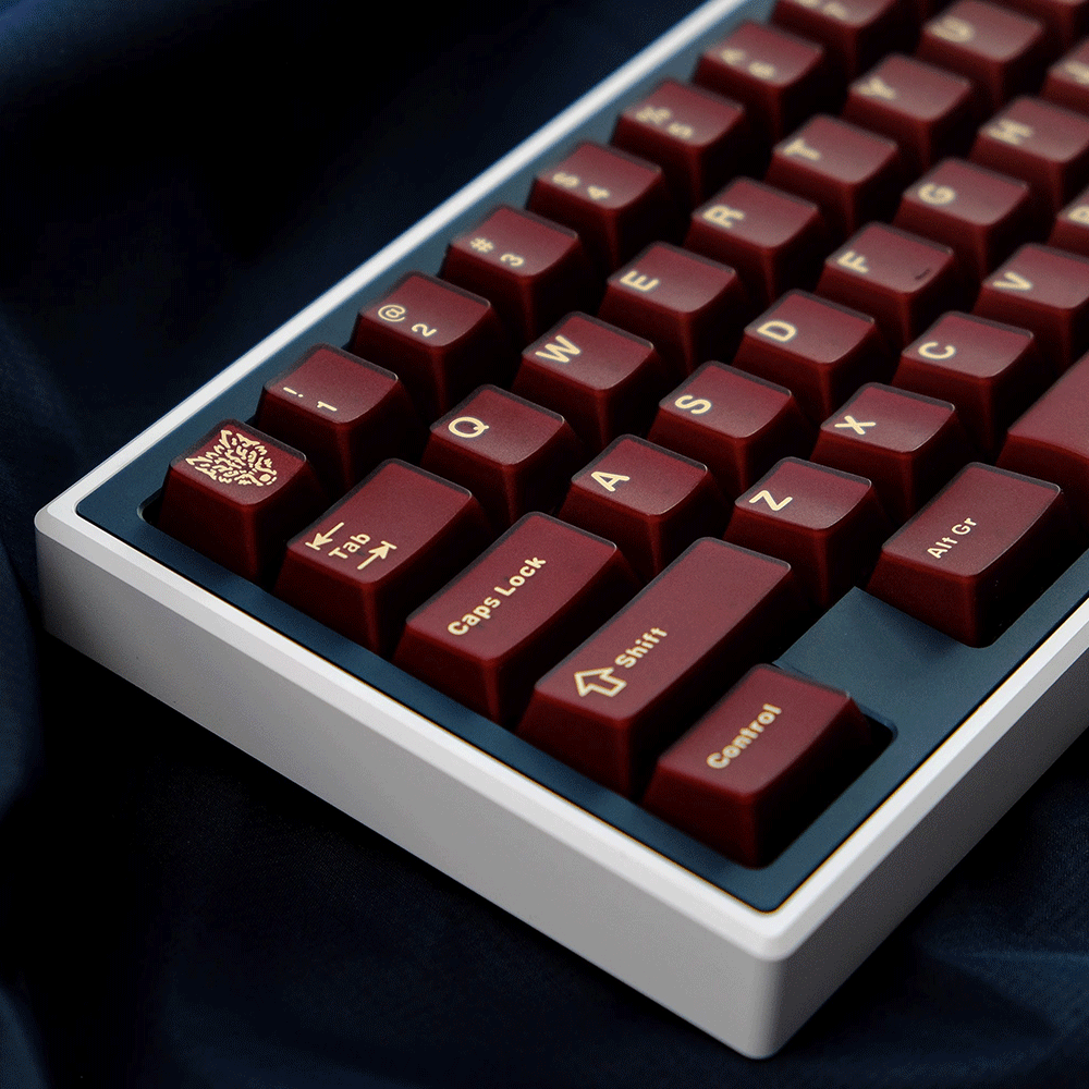 Pyga wine red keycaps cherry profile No pad area Doubleshot ABS ...