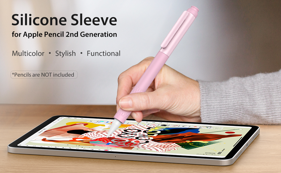 MoKo Honey Pink Silicone Pencil Sleeve Lightweight Anti-Slip Grip ...