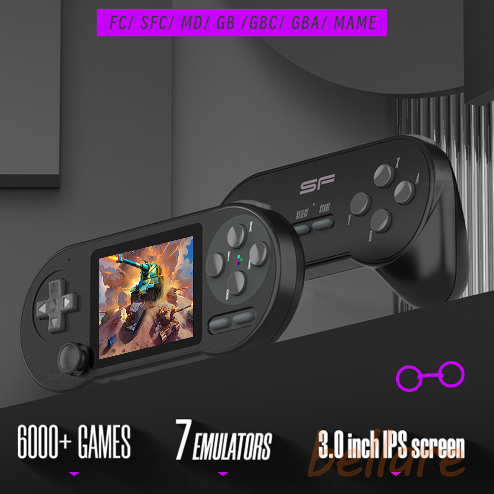 SF2000 Retro Handheld Game Console Built-in 6000 Games 3 Inch IPS Srceen Portable Game Players ...