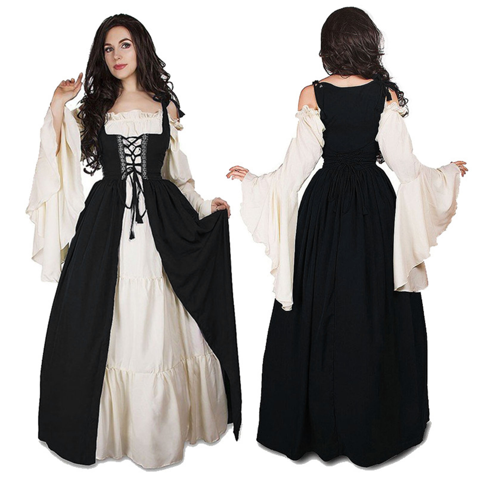 Medieval Dress Woman Cosplay Elegant Greece Gothic Lace Ball Halloween ...