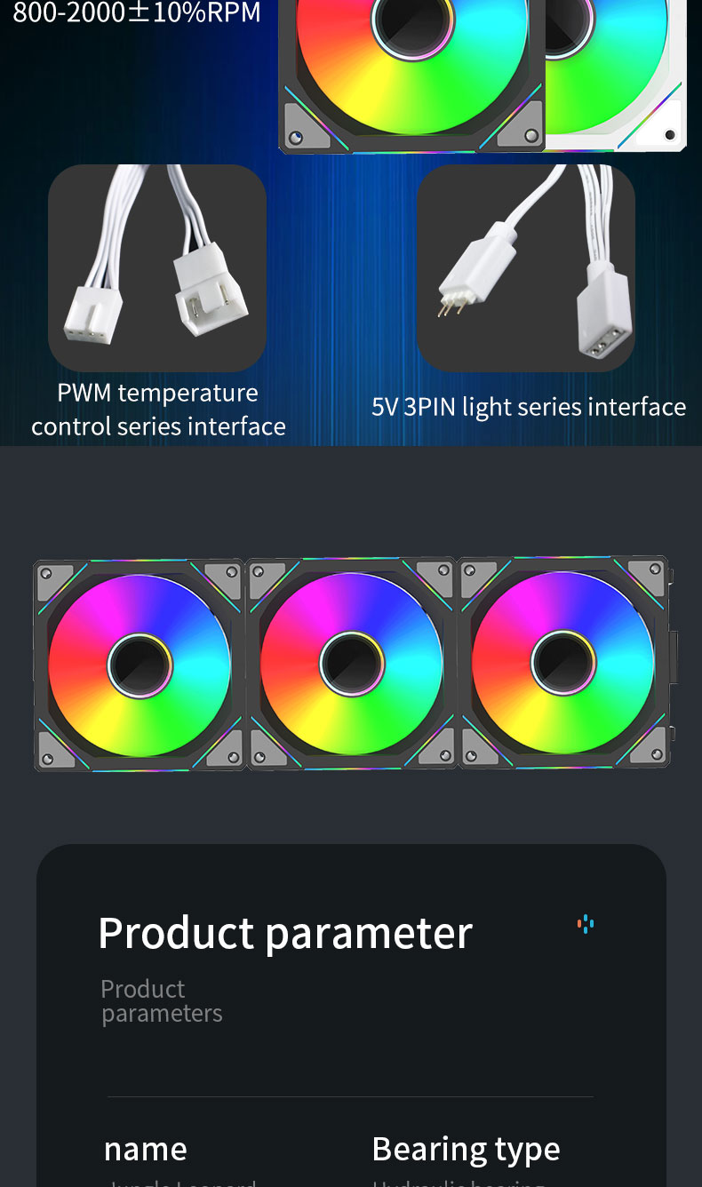 Jungle Leopard Interstellar V1 CPU Fan ARGB Wireless splicing Computer ...