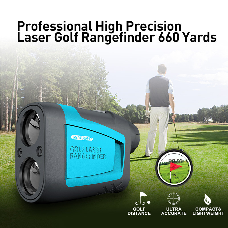 Mileseey PF210 Golf Rangefinder Laser 600M/Yards, Built-in Battery Mini Distance Meter Case ...