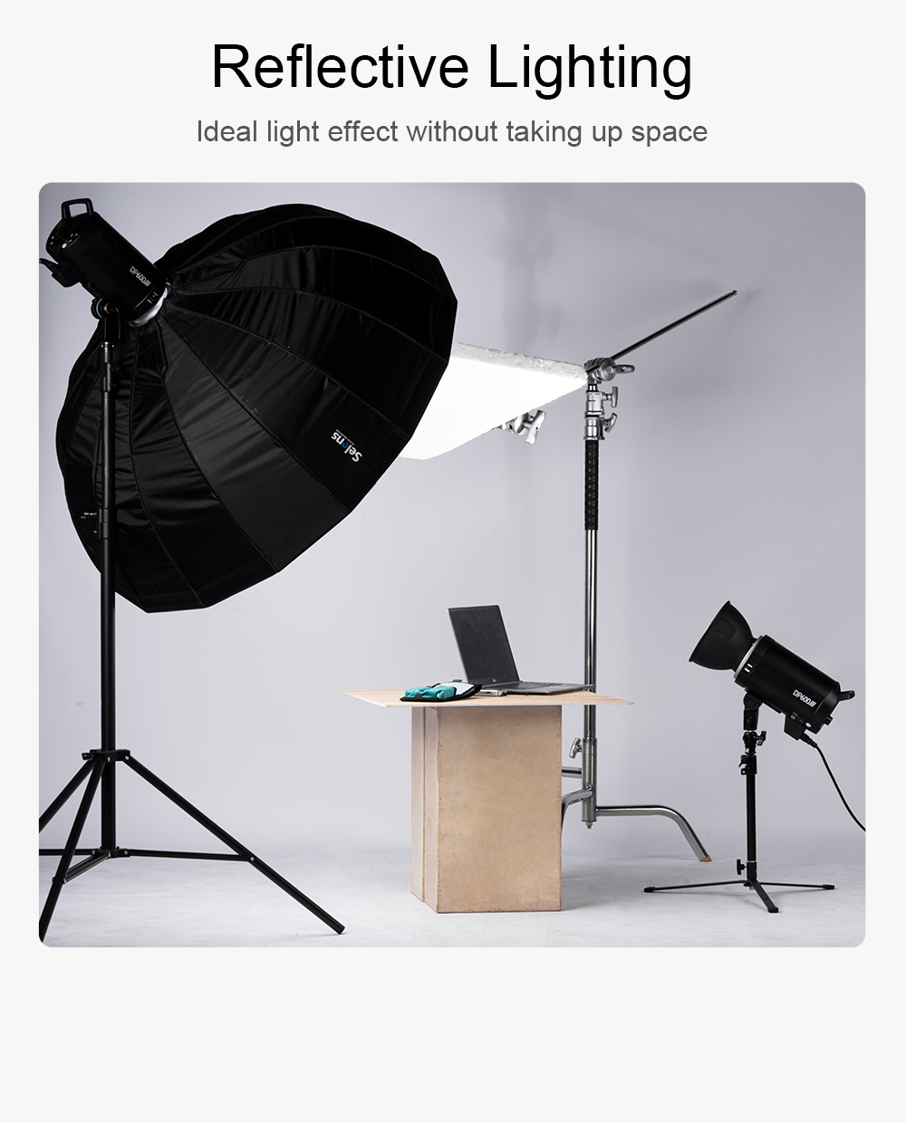 Ground Light Stand Tripod Stand with 3 Extension Poles Foldable Floor ...