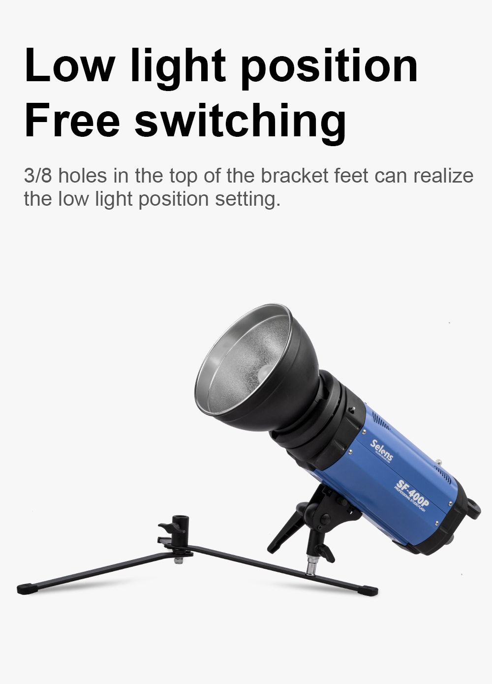 Ground Light Stand Tripod Stand with 3 Extension Poles Foldable Floor ...