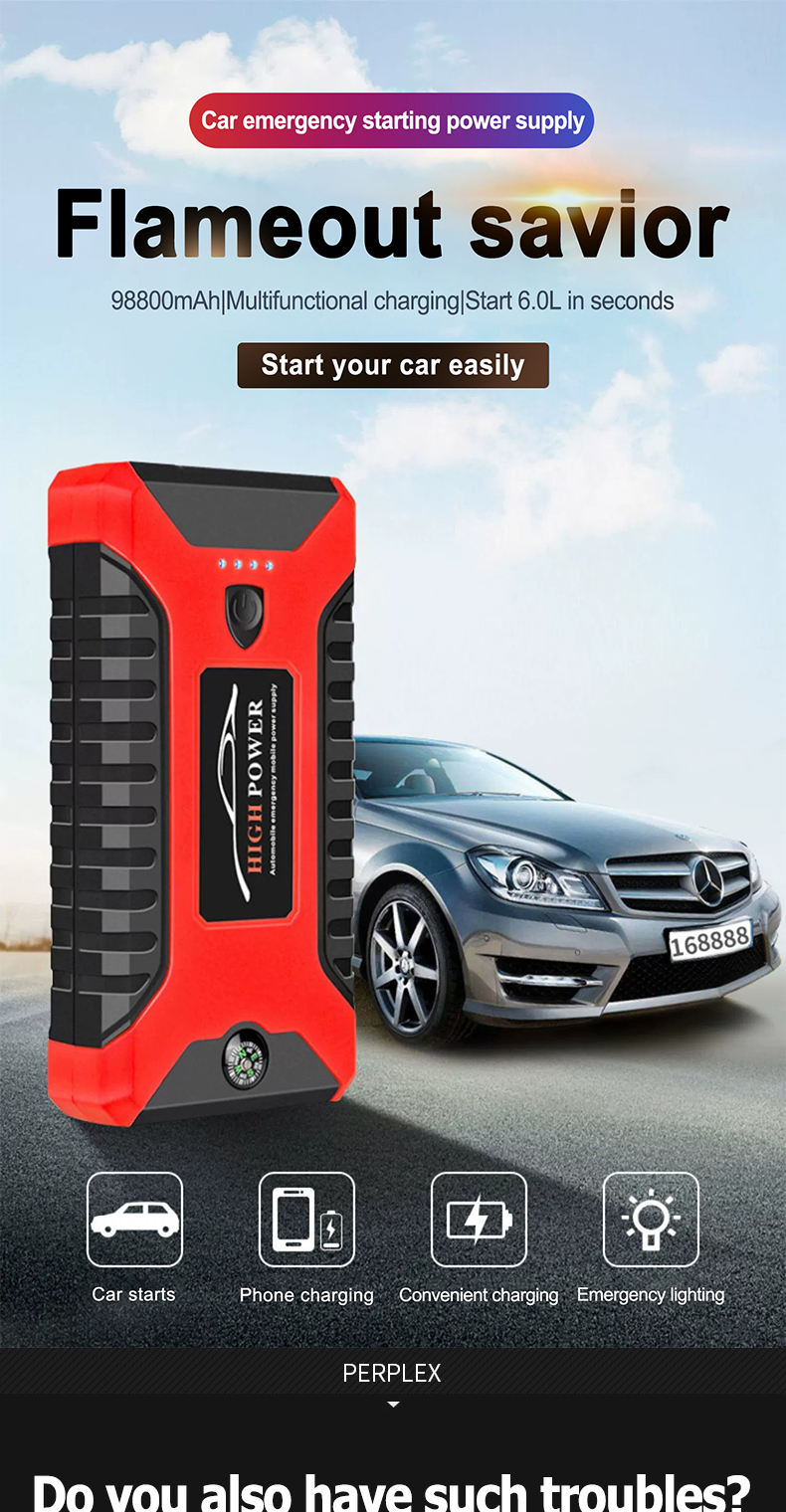 MIDOO Car Jump Starter 99800mAh Rechargeable Multi-function Emergency ...