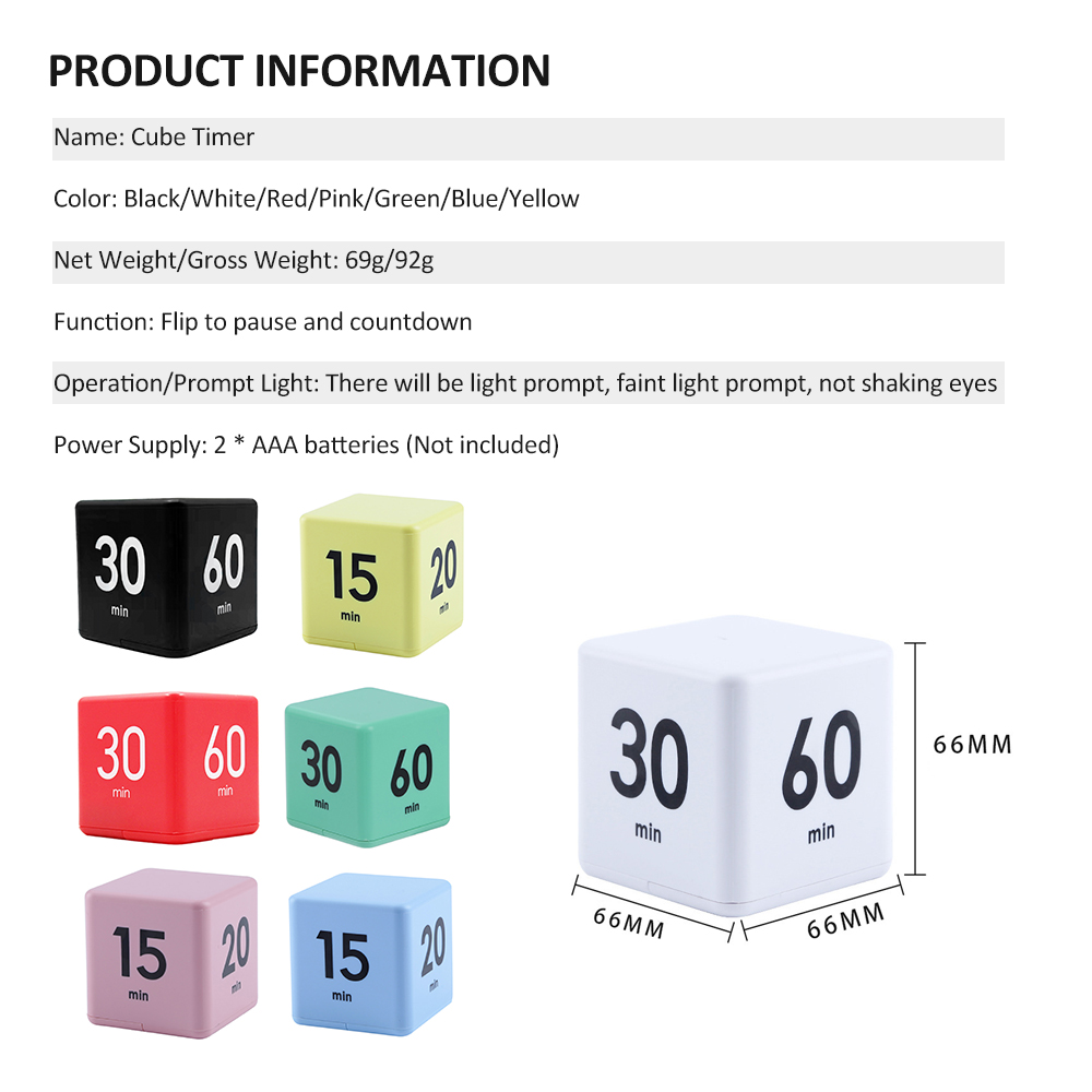 Digital Cube Timers Time Countdown Settings Flip Timer for Studying ...