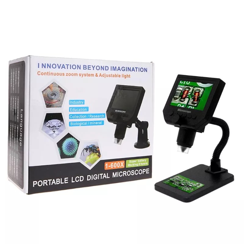 G600 Portable LCD Digital Microscope with High Brightness 8 LEDs and ...