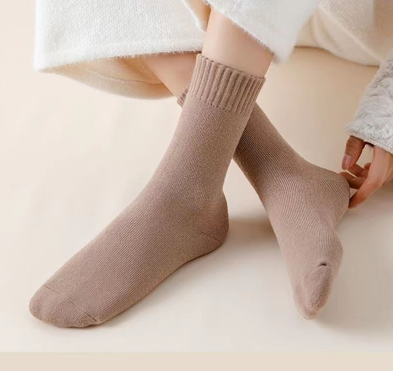 Autumn Winter Warm Socks Stockings Thickened Women's Socks Mid-tube ...
