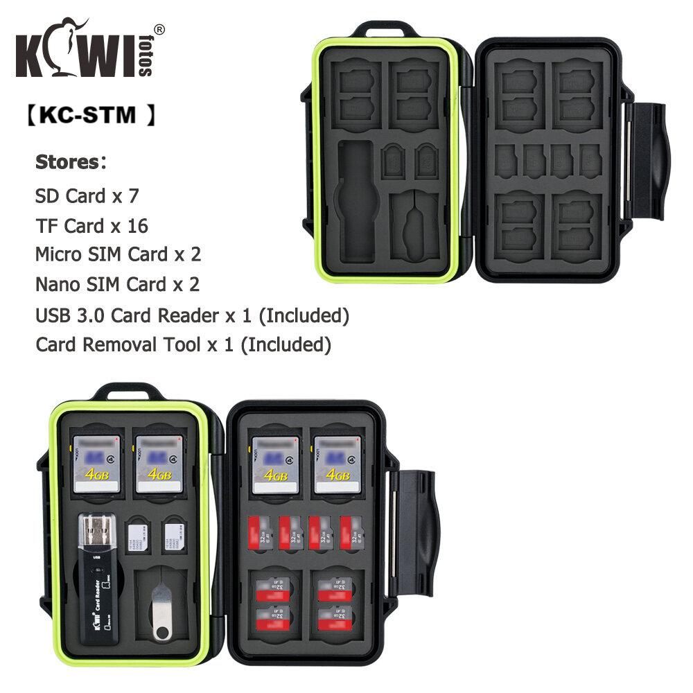 Kiwifotos Camera Memory Card Case With USB Card Reader Waterproof Card ...