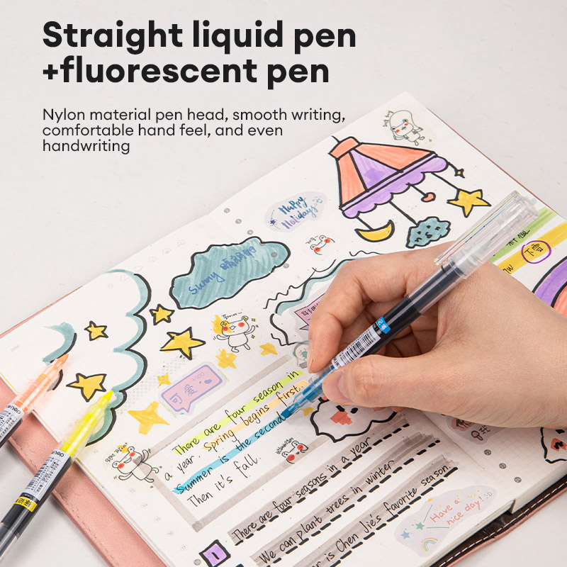 Deli SF163 Cap-Pulling Direct Liquid Writing Sign Pen 0.5mm Full Needle ...