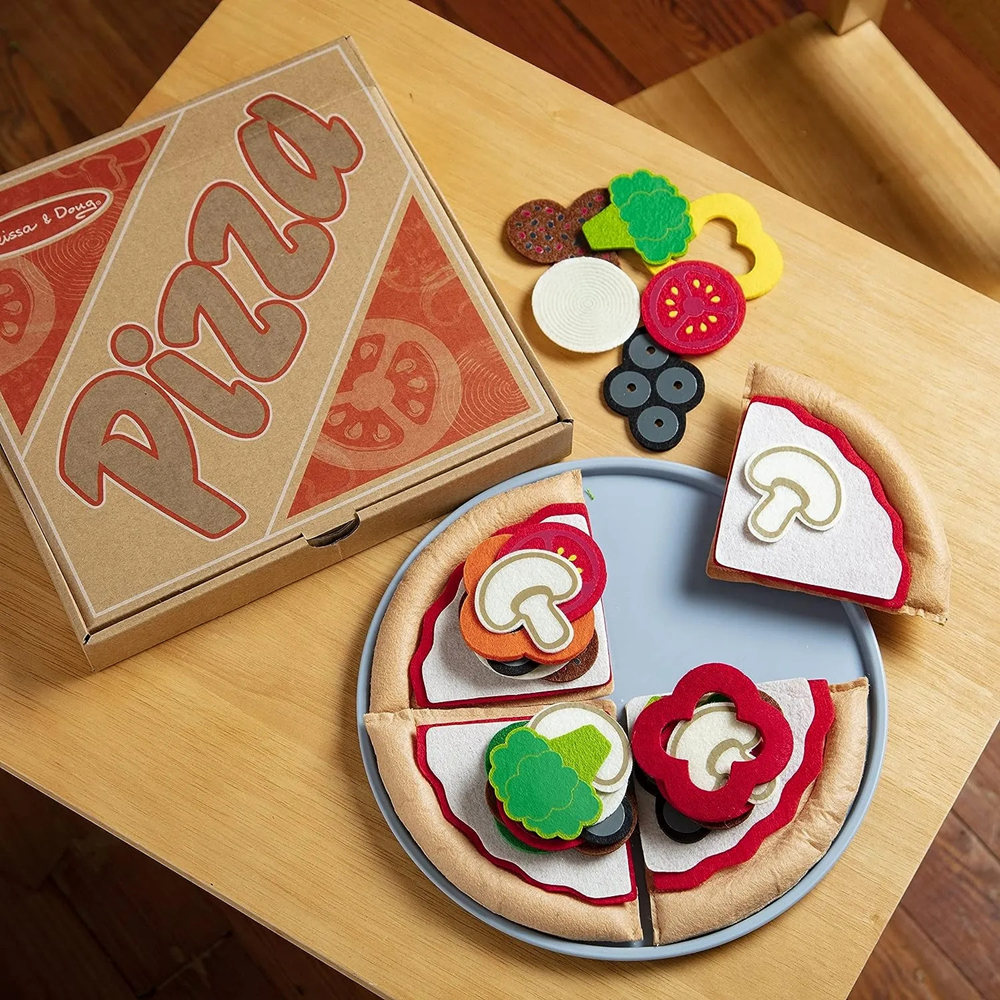 Felt Pizza Play Set For Kids Kitchen,The Role Playing Pizza Felt Food ...