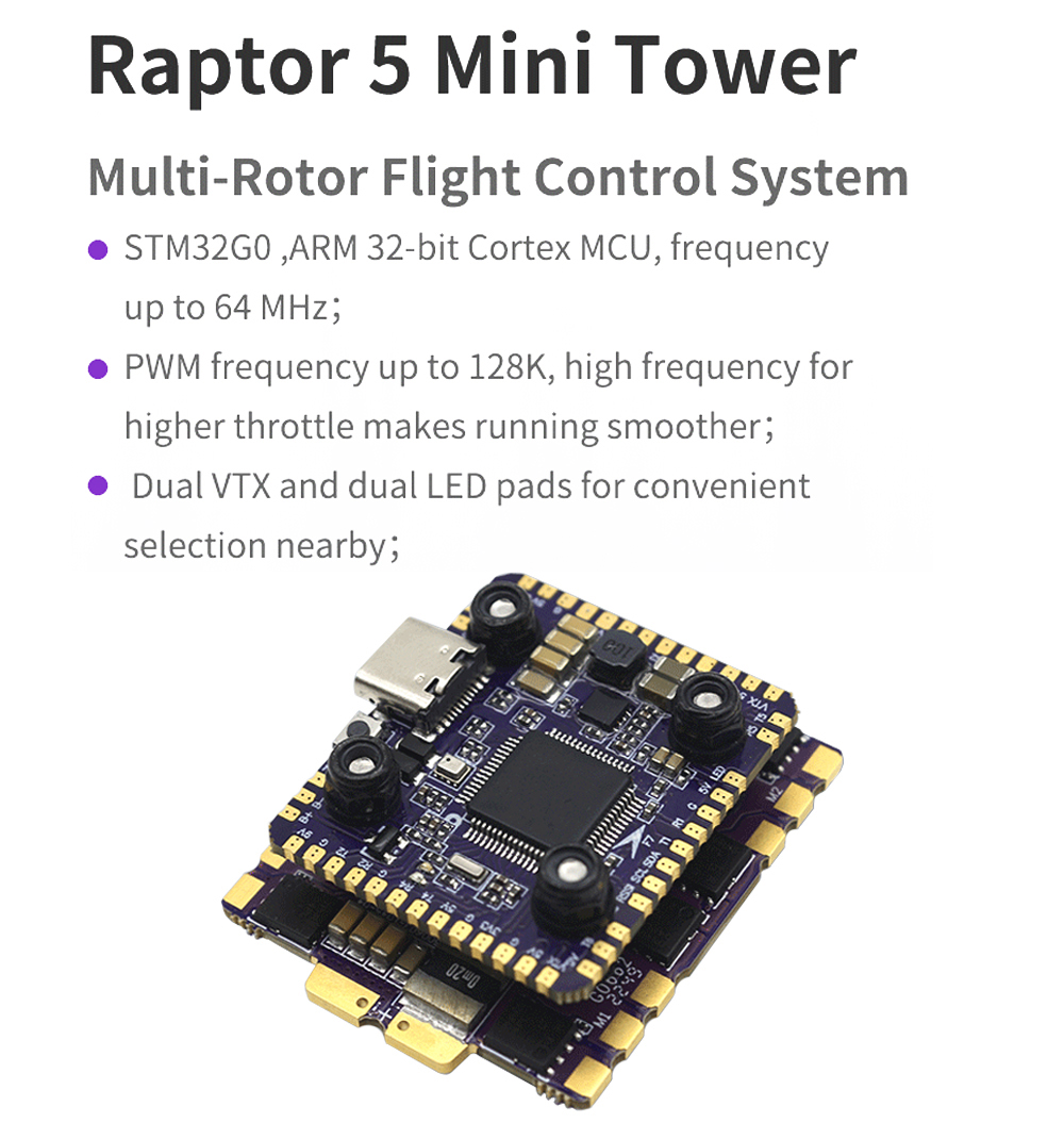 Flycolor Raptor 5 3-6S Mini Stack F7 Mini Flight Control BMP280 ...