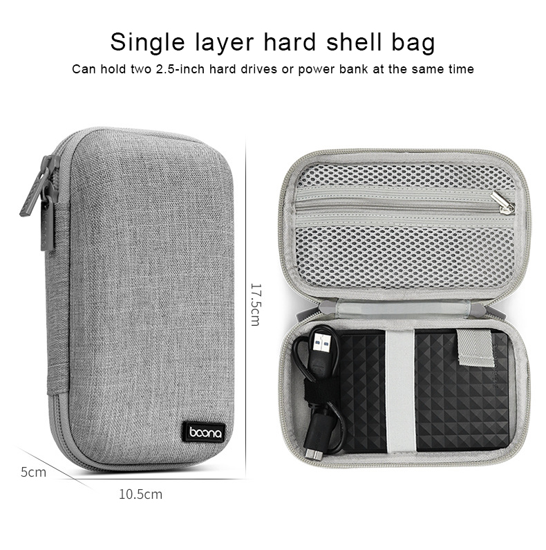 2.5-inch mobile hard drive bag, portable storage, waterproof and wear ...