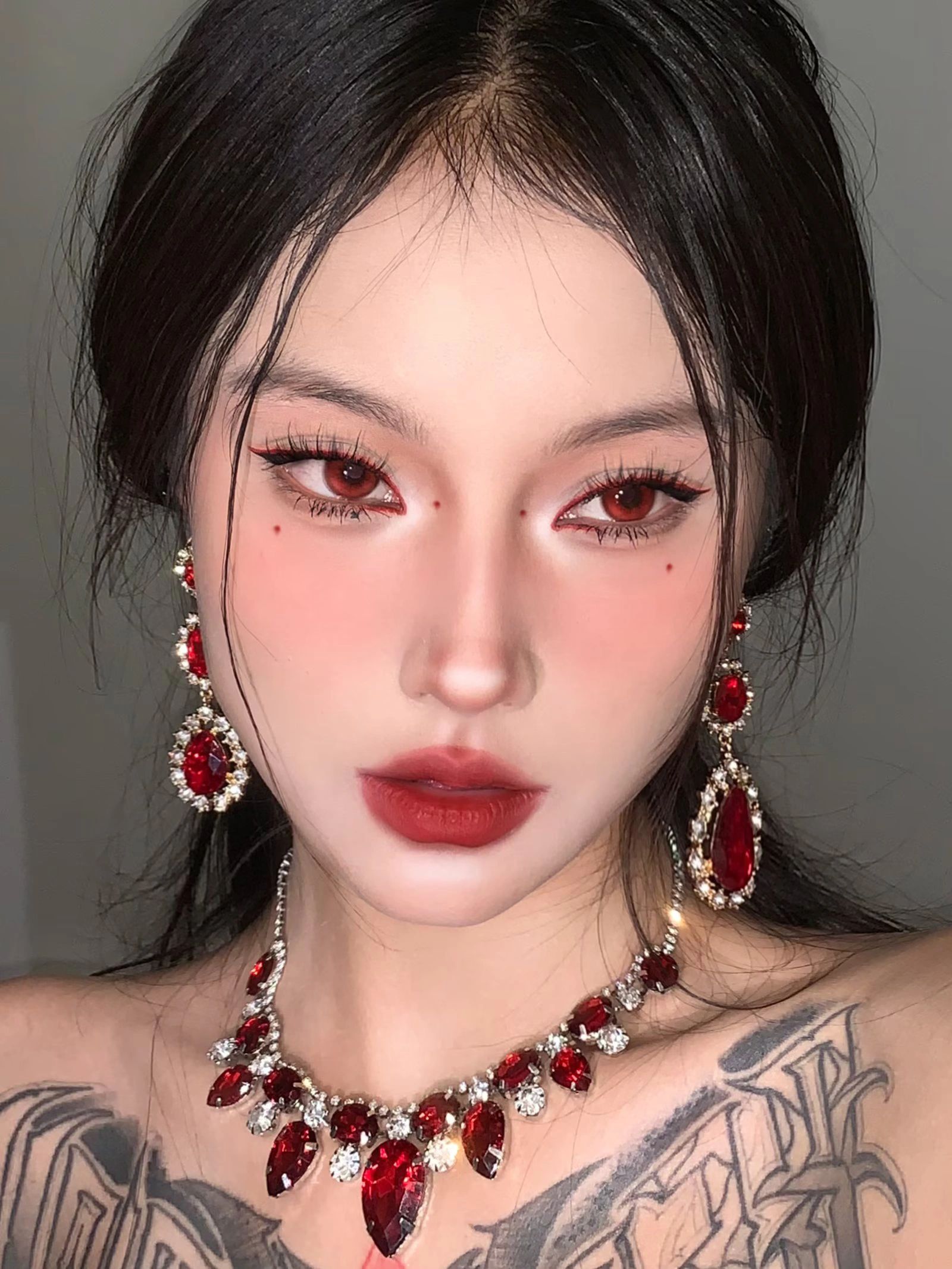 Halloween red contact lenses with grade 14.5MM comic eyes vampire red ...