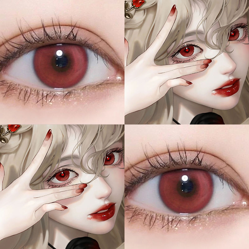 Halloween red contact lenses with grade 14.5MM comic eyes vampire red ...