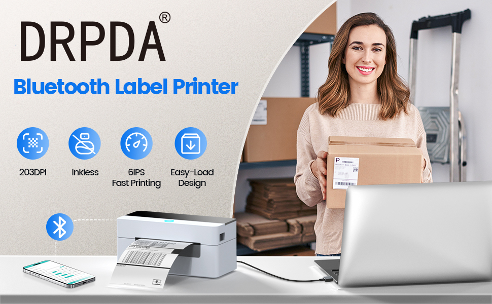 DRPDA D463B Thermal Printer A6 Air Waybill Shipping Label Barcode AWB ...