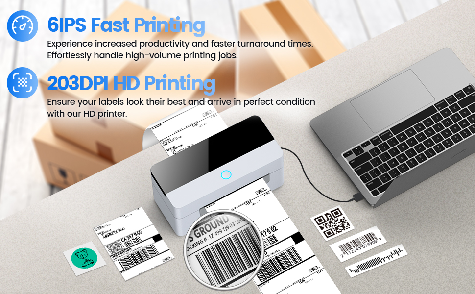 DRPDA D463B Thermal Printer A6 Air Waybill Shipping Label Barcode AWB ...