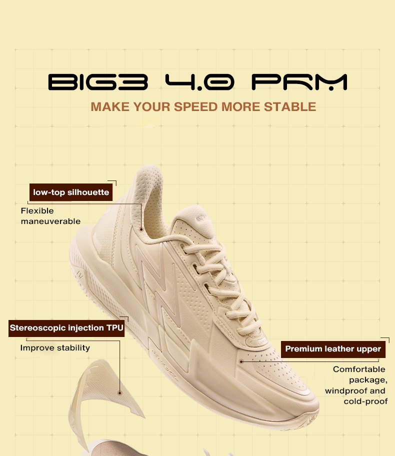 361 Degrees Big3 4.0 Prm Men Basketball Shoes Stable Rebound | Shopee Philippines