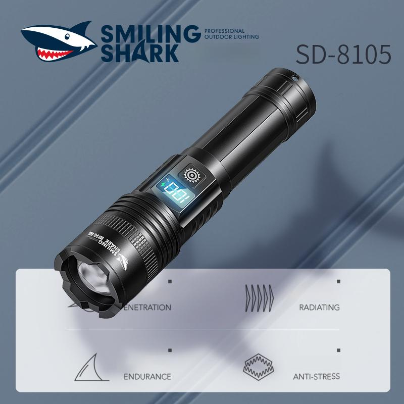 Smiling Shark SD8105 Flashlight M60 6000LM Powerful Torch Light Strong ...