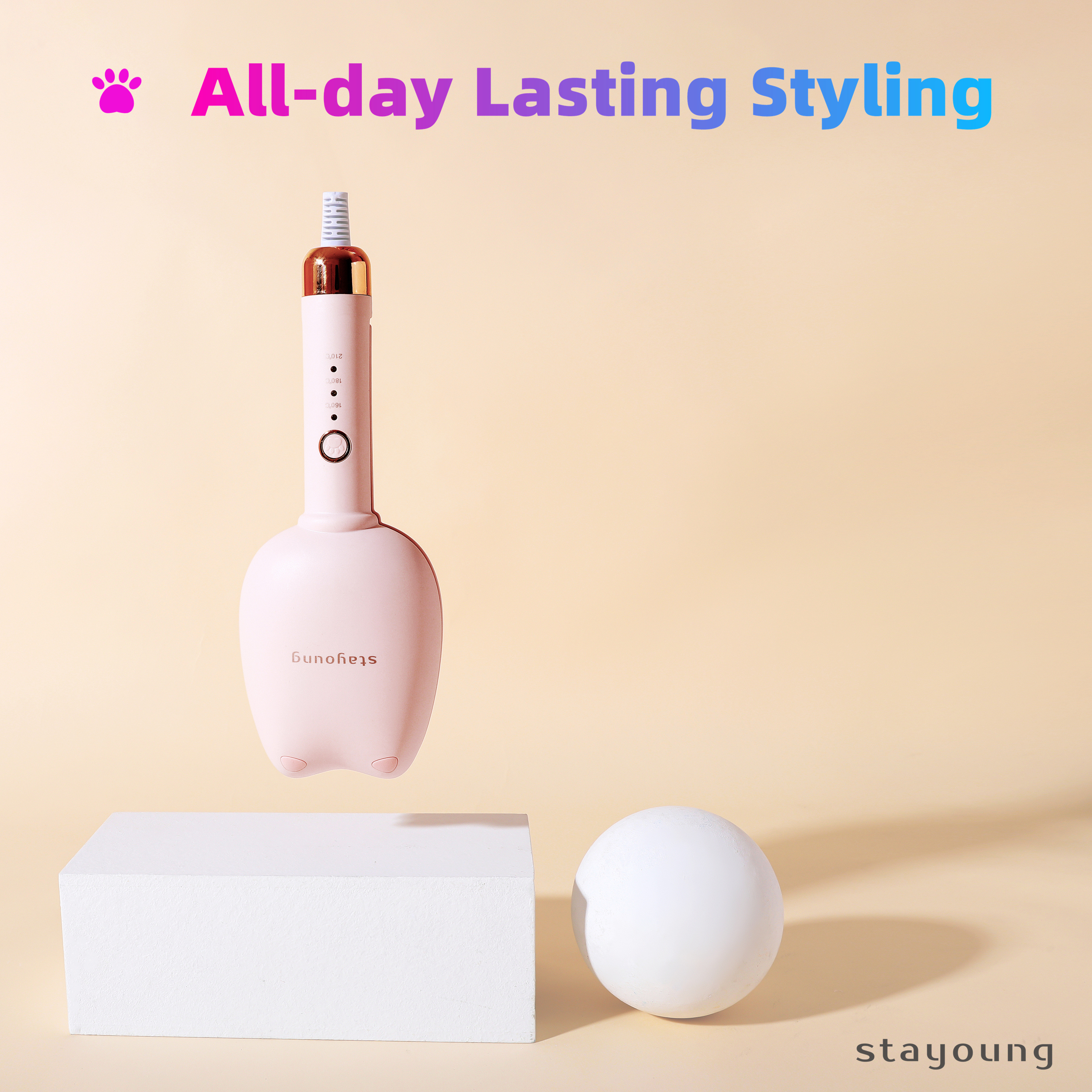 STAYOUNG Cat-Paw Hair Waver D1 32mm Anti-Scald Hair Curler 3 Level ...