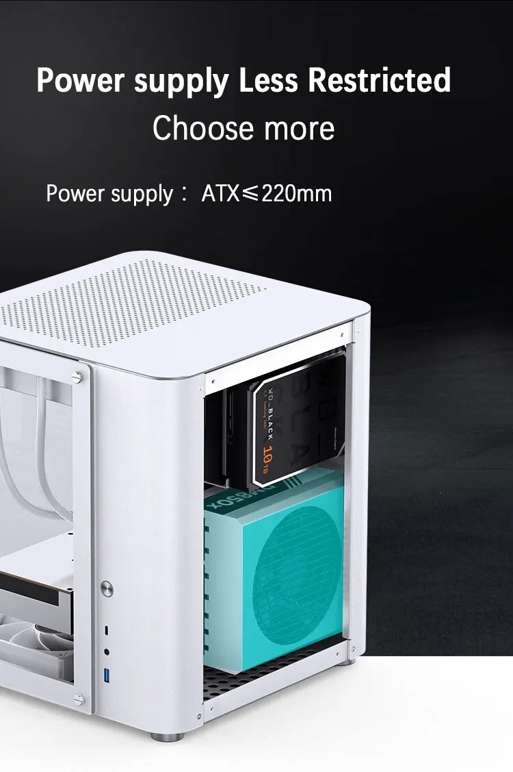 JONSBO TK-1 M-ATX/ITX Mini PC Case Ring tempered glass side transparent ...