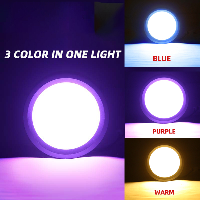 Led Tricolor Downlight Pin Light Ceiling Light 3/5/10/15W Surface ...