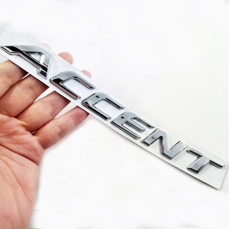 1 x Metal Red Black Chrome ACCENT Logo Car Auto Trunk Lid Emblem Badge ...