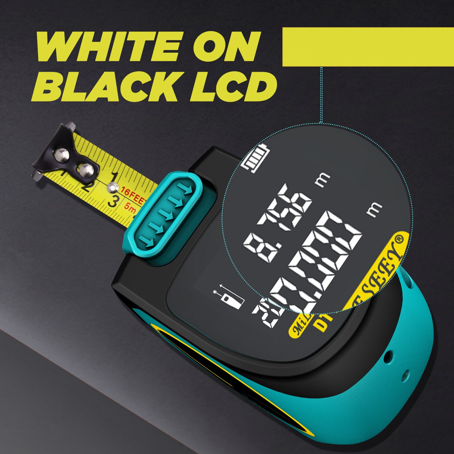 Mileseey DT10 Laser Telescopic Tape Measure 2-in-1 Digital Measure Rangefinder with LCD Digital ...