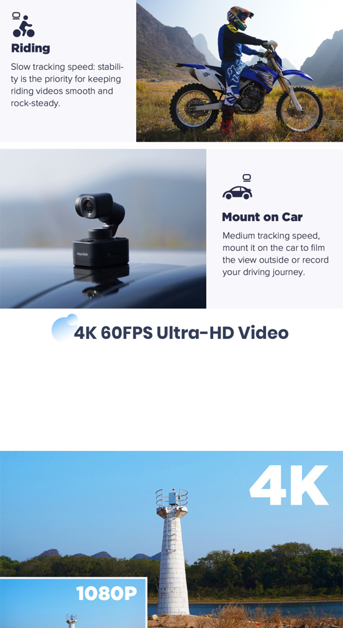FeiyuTech Pocket 3 Cordless Detachable 3-Axis Stabilizer Gimbal Camera ...
