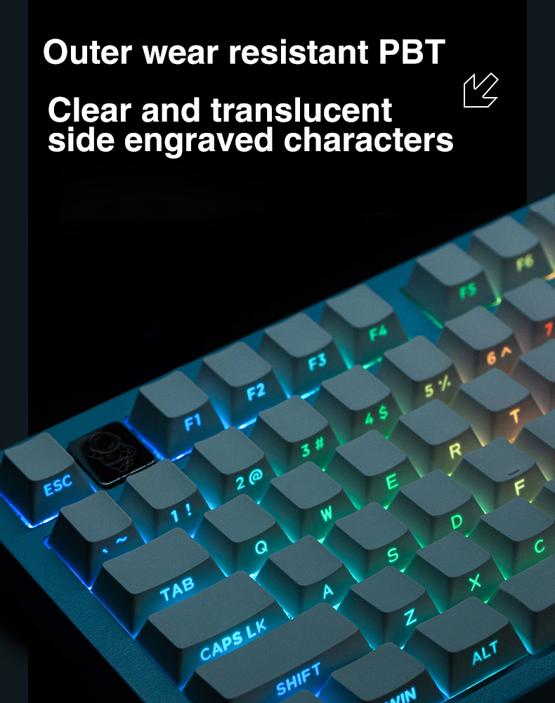 AULA LEOBOG 130 Keys/133 Keys Side Engraved Keycap Original Keycaps PBT ...