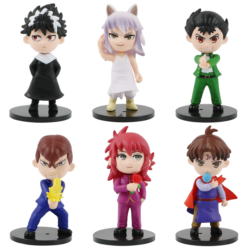 6Pcs/Set 10-11cm Anime YuYu Hakusho Figure Urameshi Yuusuke Kuwabara ...