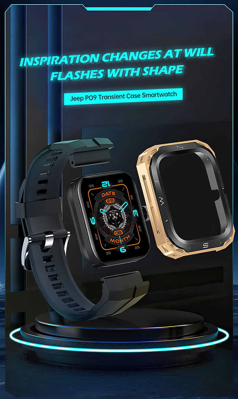 Jeep P09 Smartwatch 1.96" Full HD Screen IP68 Waterproof Fitness ...