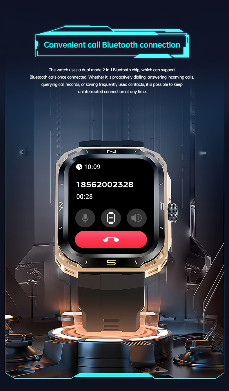 Jeep P09 Smartwatch 1.96" Full HD Screen IP68 Waterproof Fitness ...