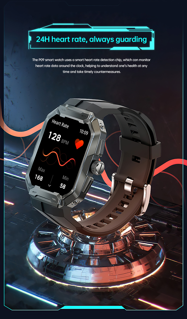 Jeep P09 Smartwatch 1.96" Full HD Screen IP68 Waterproof Fitness ...