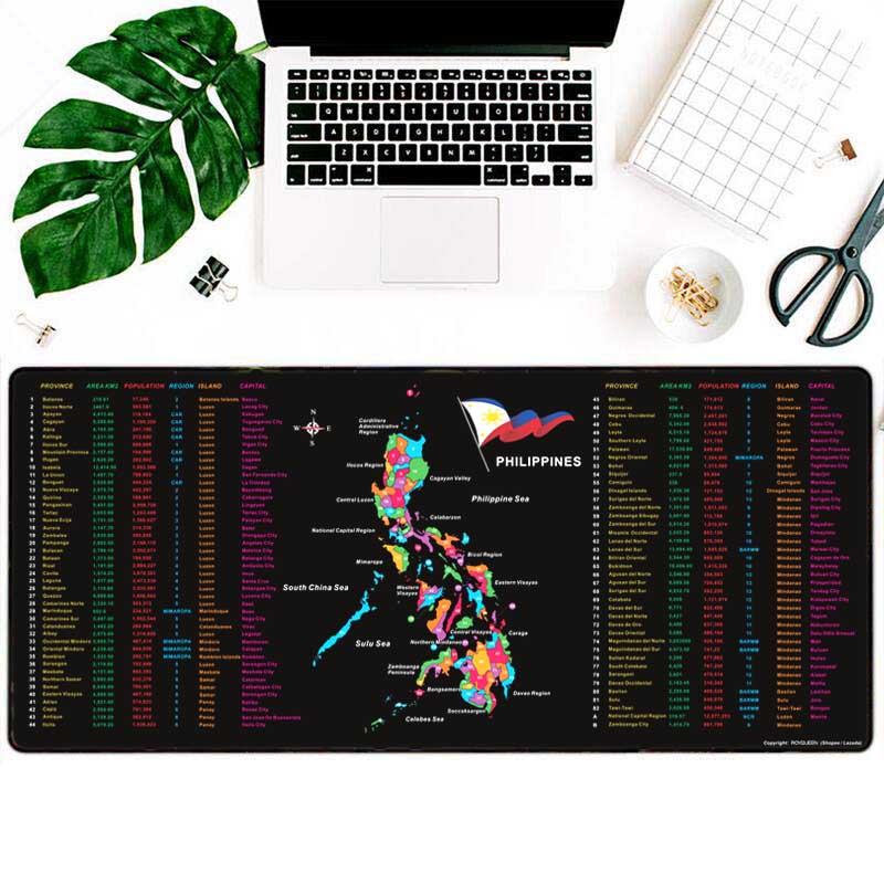 Keyboard Shortcuts Philippine Map World Map Large Mouse Pad Gamer Game ...