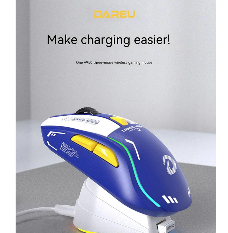 Dareu A950 Mecha Three-Mode Wireless Mouse Charging Base Gaming Game LOL | Shopee Philippines