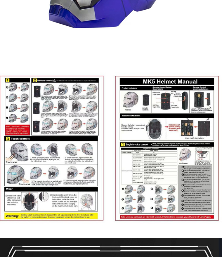 AUTOking MK5 1:1 IRON MAN mark5 MK5 WEARABLE HELMET WITH REMOTE & VOICE ...