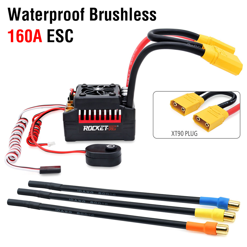 RC 130A Brushless ESC 160A 4S Supersonic ROCKET-RC-V2 RC Car ESC for 1/ ...