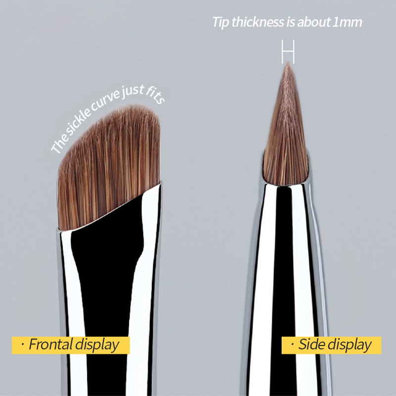 New Sickle Eyeliner Brush Ultra Thin Fine Oblique Angle Flat Head ...