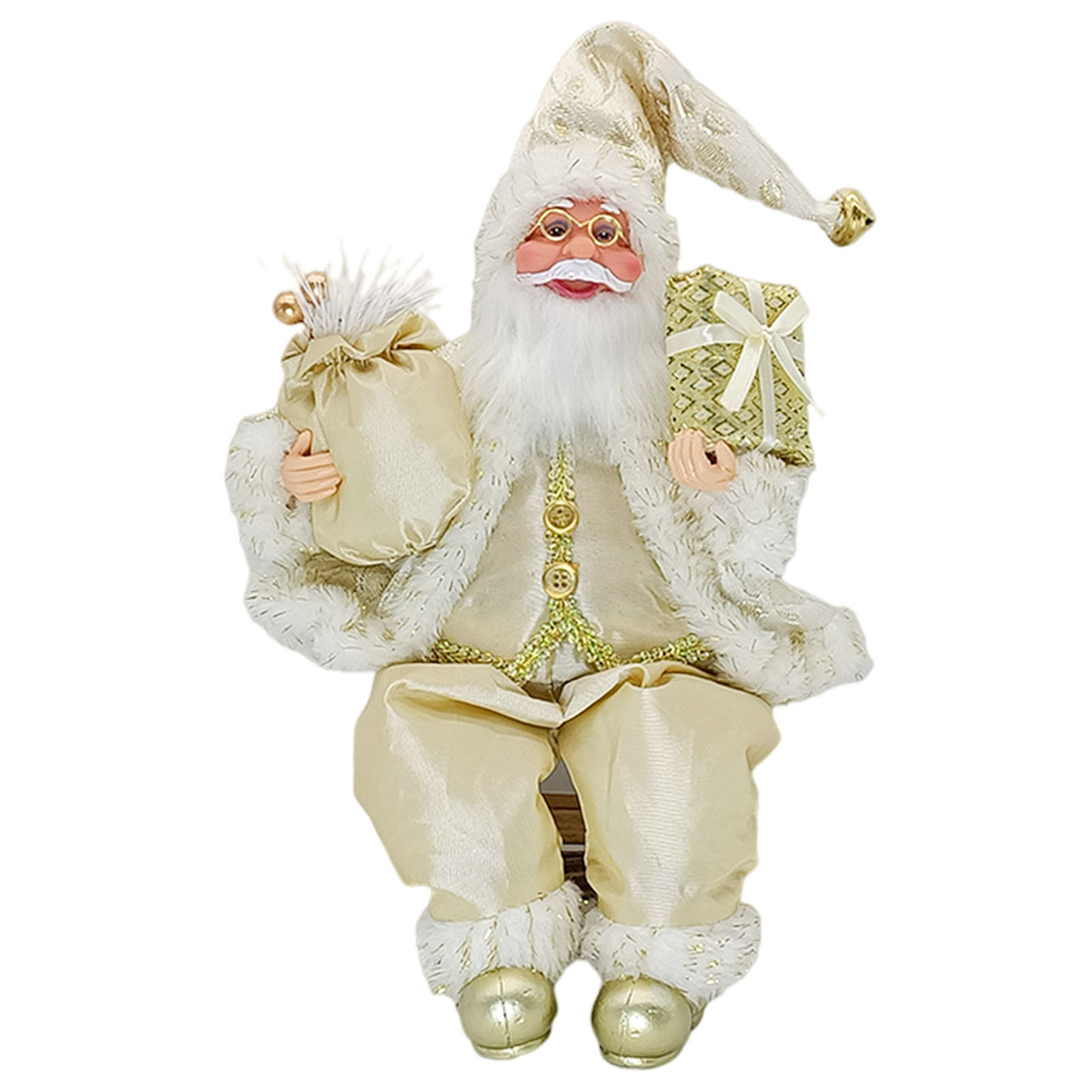 [Ready Stock]Sitting Santa Claus Plush Figurine Vivid Appearance Cute ...