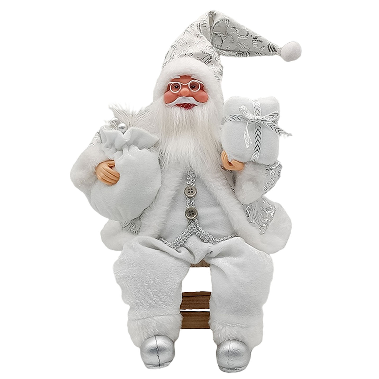 [Ready Stock]Sitting Santa Claus Plush Figurine Vivid Appearance Cute ...
