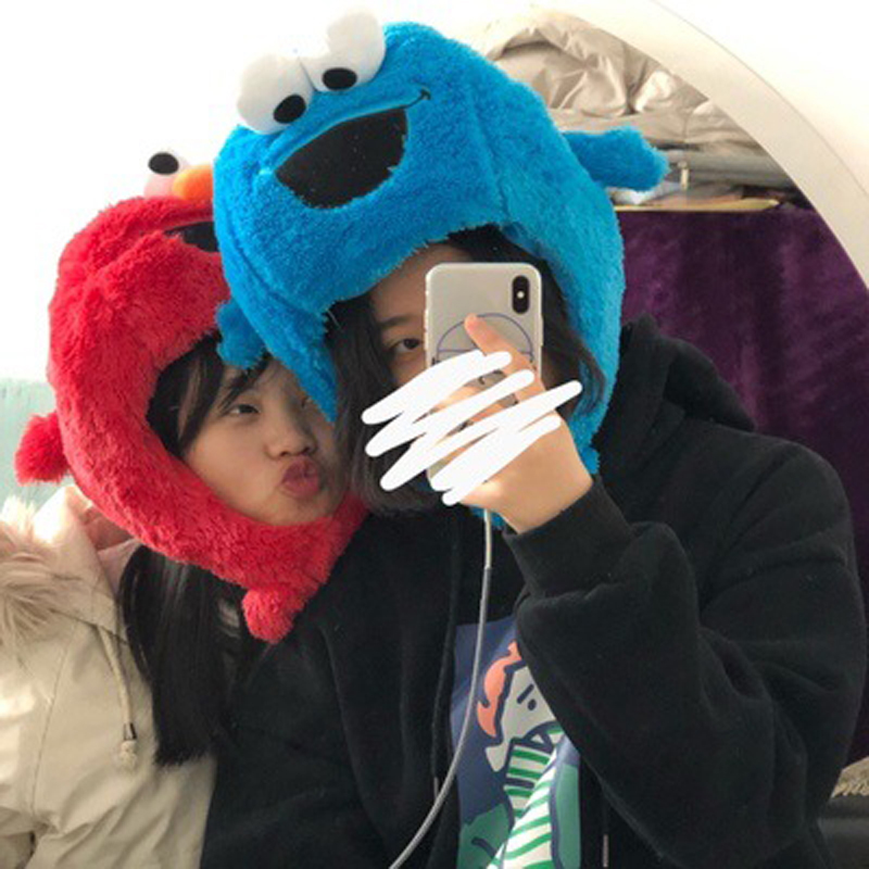 42cm Disney Anime Cartoon Sesame Street Elmo Cookiemonster Plush Hat ...