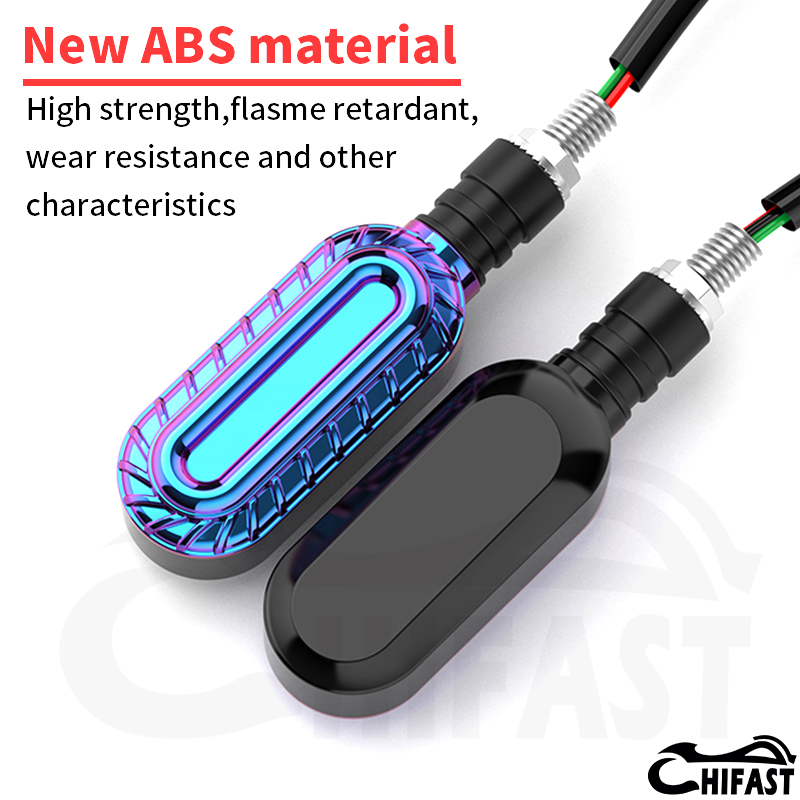 HIFAST 2pcs Universal Motorcycle Blue Turn Signal Light 12V Flowing ...