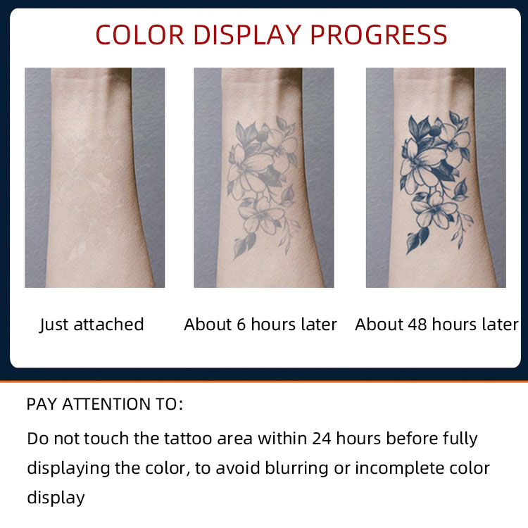 Plant Juice Tattoo Stickers Semi-Permanent Color-Changing Dark Arm ...