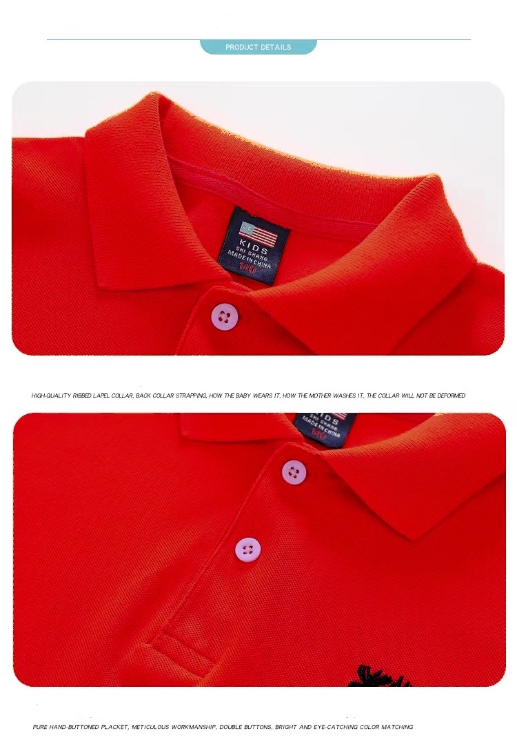 Red Polo Shirt For Kids Boy Soft Cotton Polo Top For Kids Fashion Plain ...