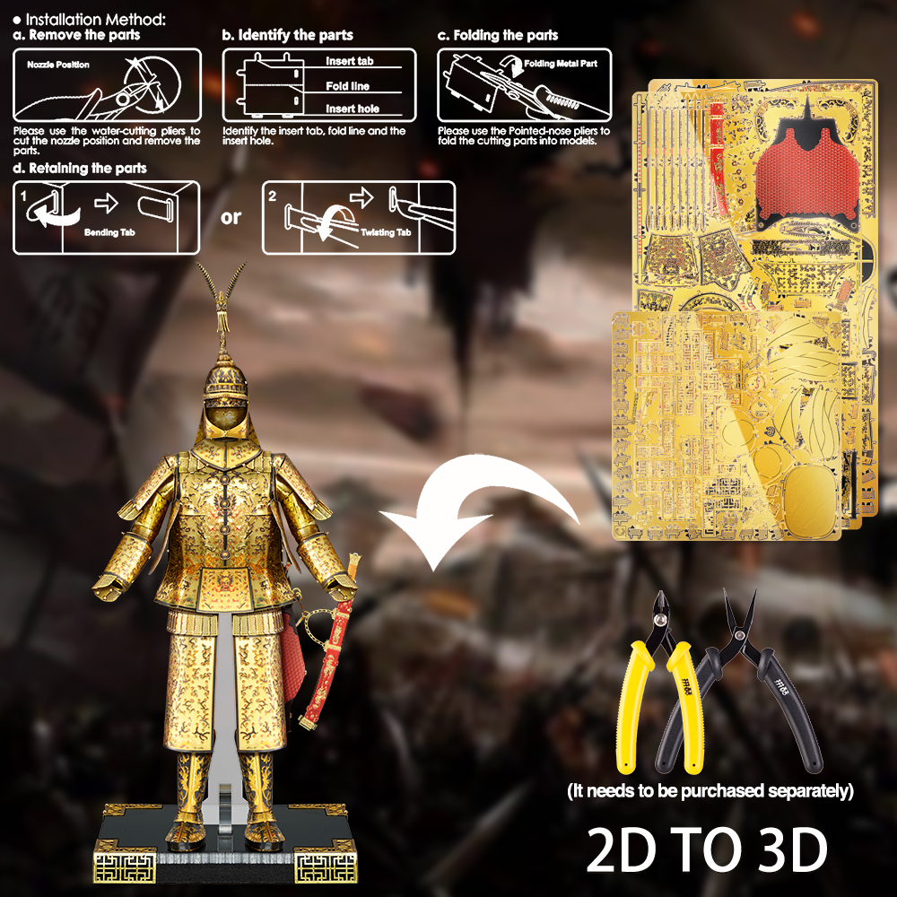 Piececool 3D Metal Puzzles Mecha Model Kits Chinese Tang Dynasty Armor ...