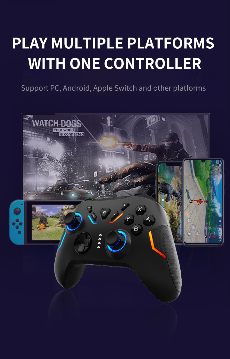 Wireless and Wired Usb Controller for Nintendo Switch, Mobile, Pc, Ios, Android Tv, Bluetooth ...